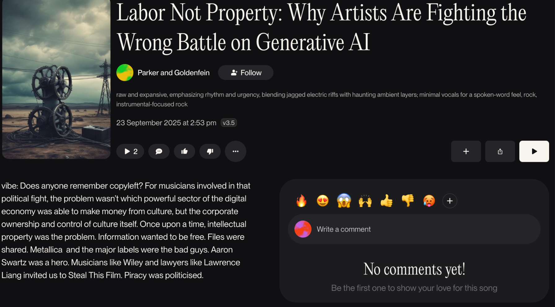 Labor not property: Why artists are fighting the wrong battle on gener ...