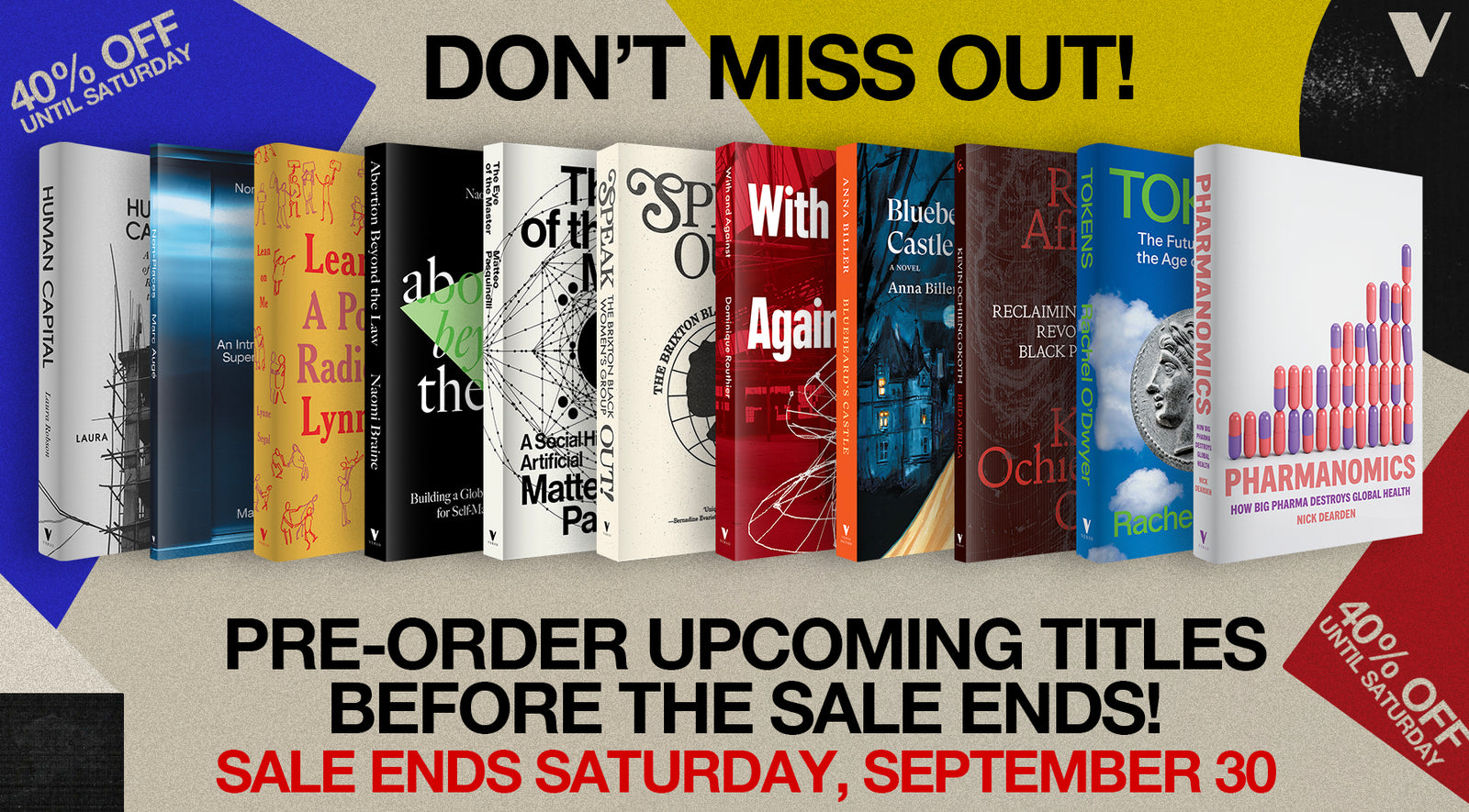 Don't miss out! Pre-order these upcoming Verso titles before the sale ...